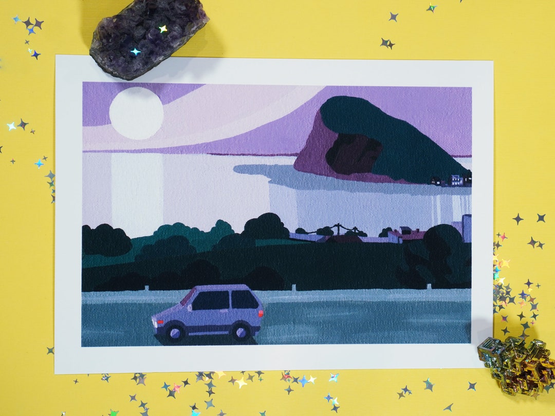Beach City Art Print | Dondai Supremo, Car, Sunset, Drive | 5x7" or ...