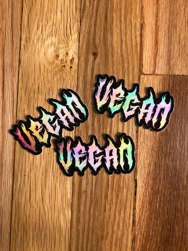 Metal Punk and Goth Vegan Holographic Sticker - Etsy