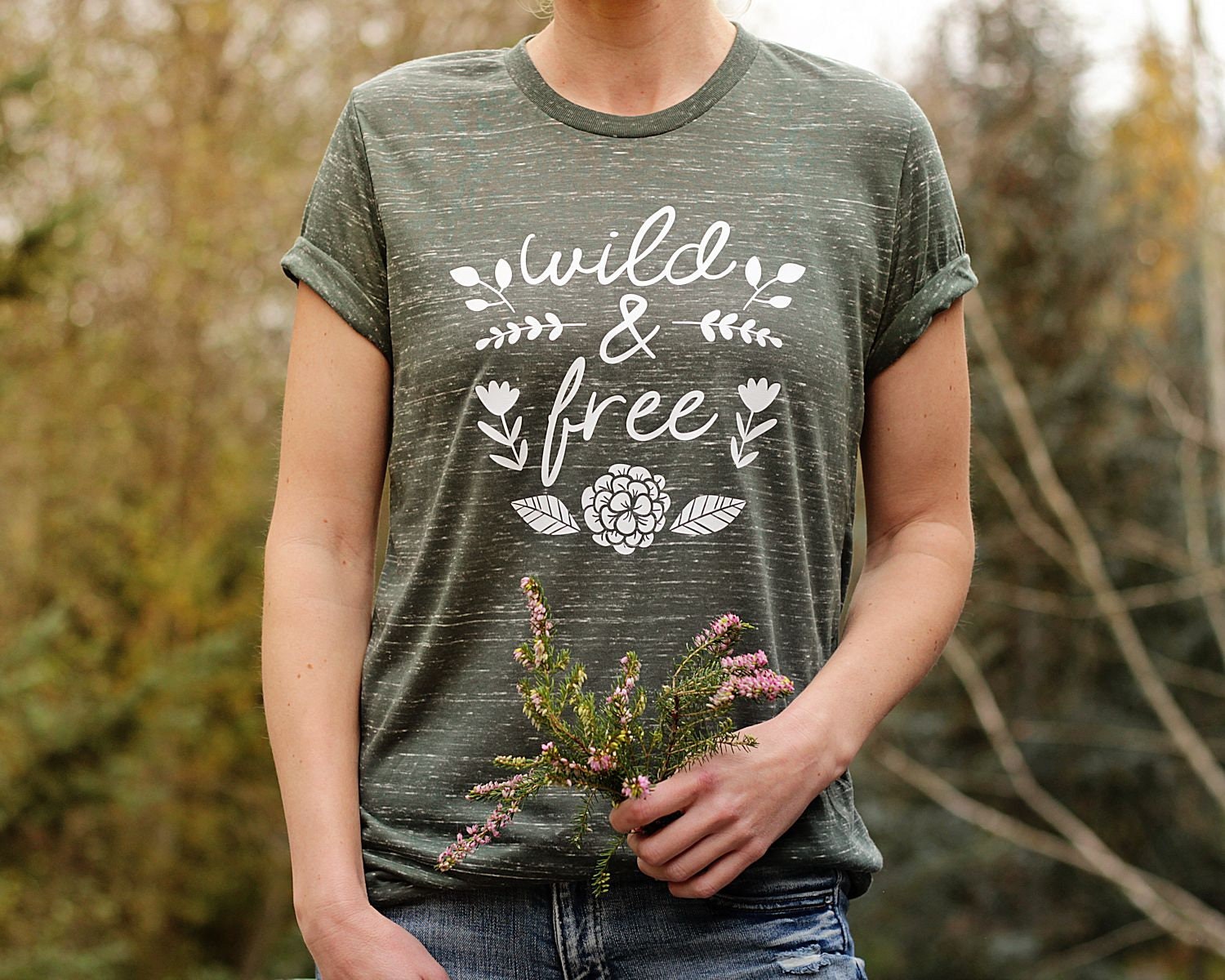 Wild and Free Shirt Unisex Wild Shirt Flower Shirt Women Botanical ...