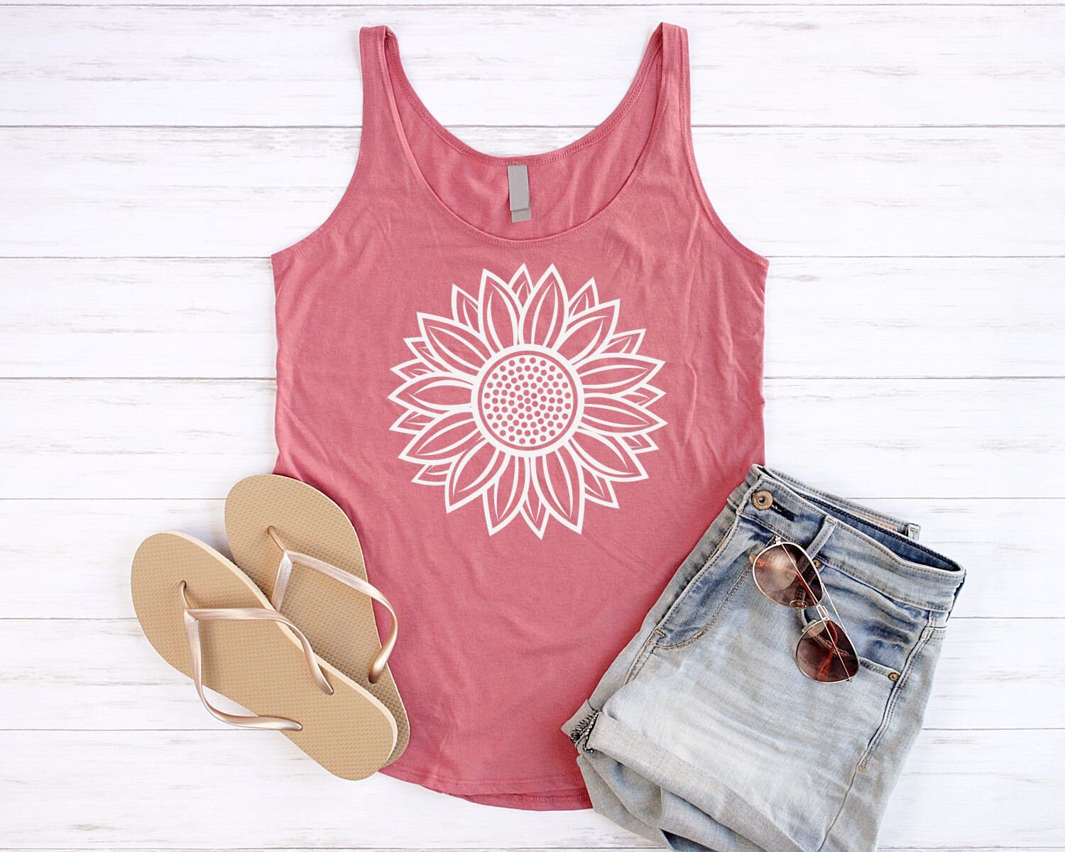 Sunflower Tank Top Women Boho Tank Tops for Women Botanical Tanks Sun ...
