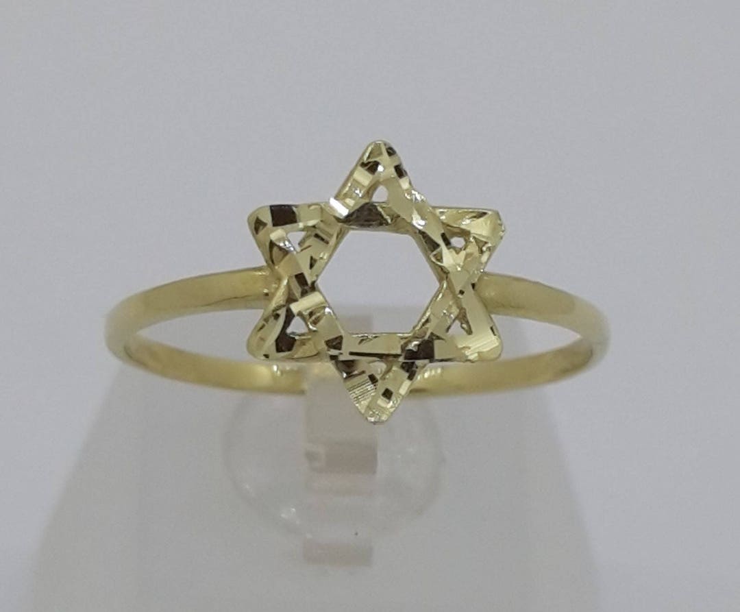 Star of David Gold Ring 14k Magen David Jewelry Authentic Jewish ...