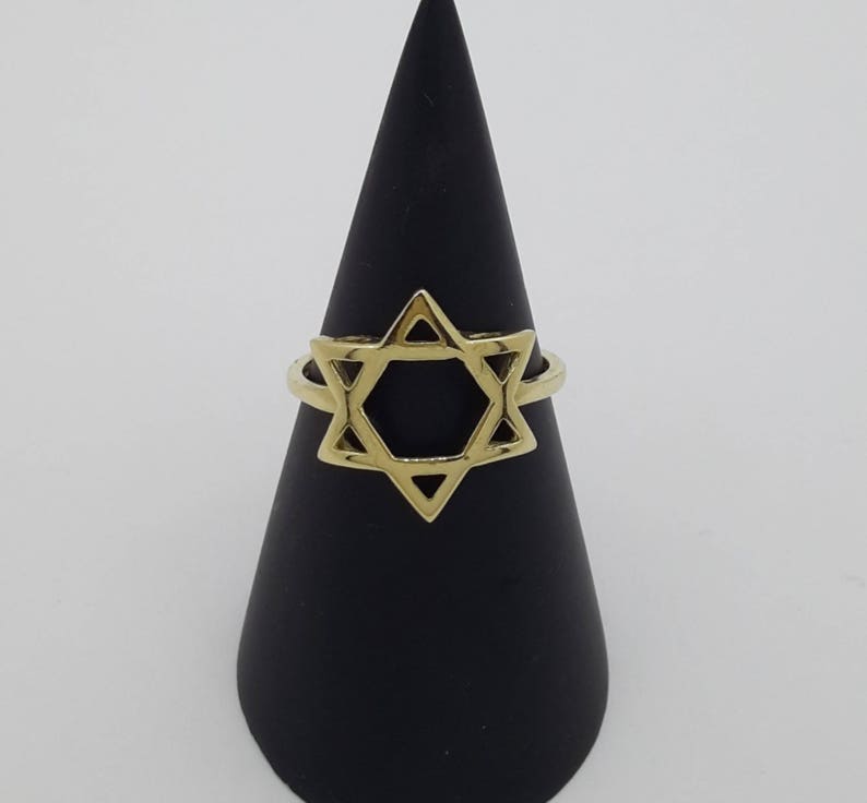 Star of David Gold Ring 14k Magen David Jewelry Authentic Jewish ...