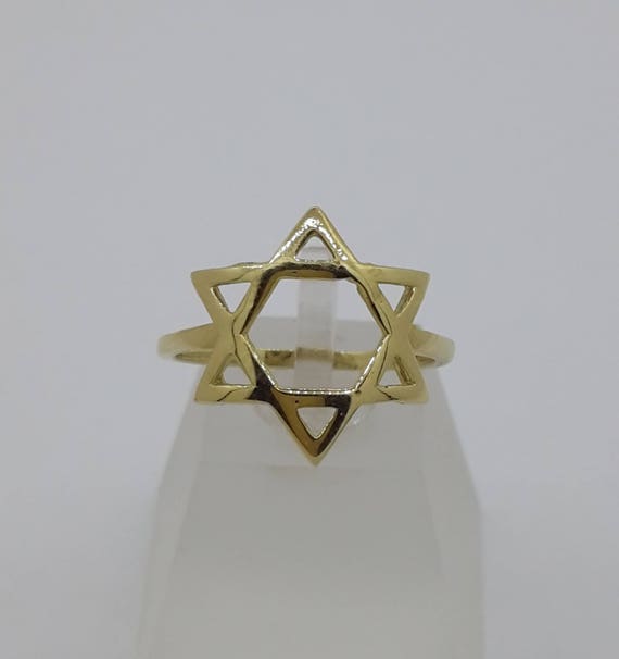 Star of David Gold Ring 14k Magen David Jewelry Authentic | Etsy