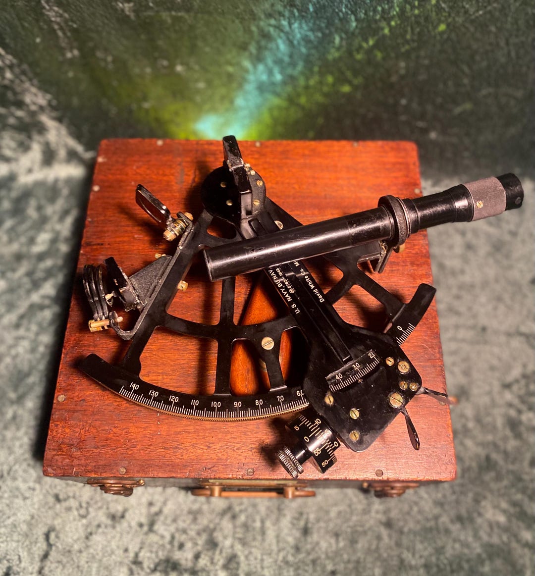 Sextant US Navy Bureau of Ships MARK II David White Co Milwaukee WW2 ...