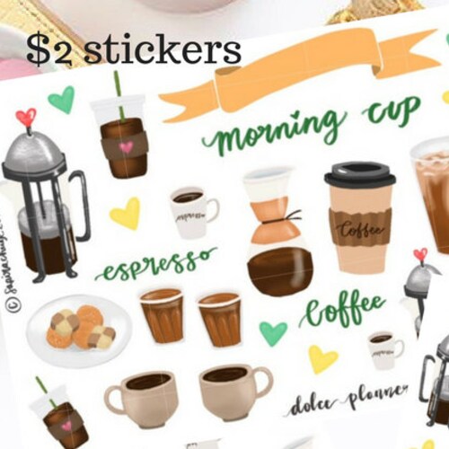Coffee Time Sticker Happy Planner/passion - Etsy