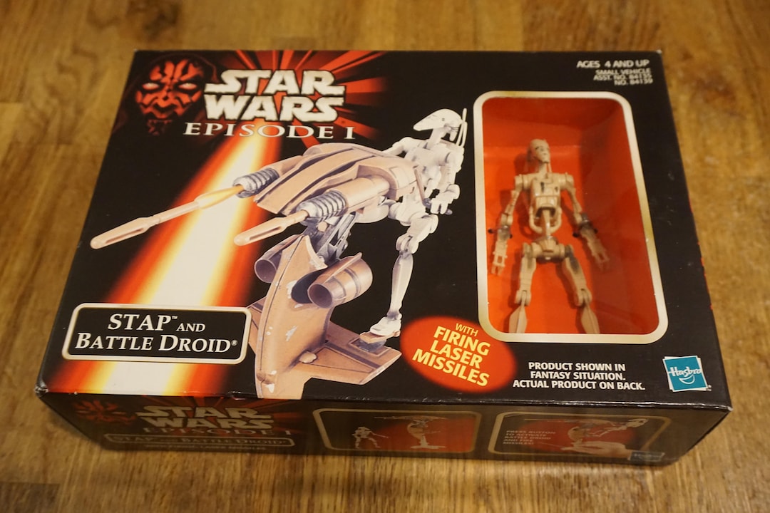 Star Wars STAP and Battle Droid With Firing Laser Missiles- New in Box ...
