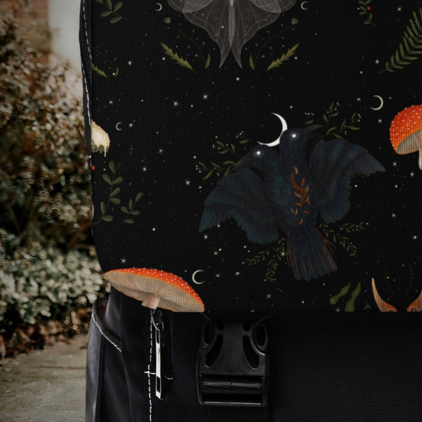 Moth Raven Crow Mushroom Nature Lover Dark Cottagecore Unisex Casual ...