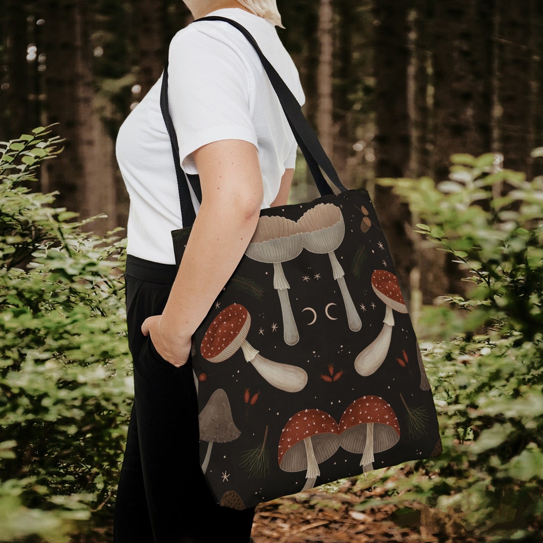 Cottagecore Mushroom Tote Bag Cottagecore Bag Dark - Etsy