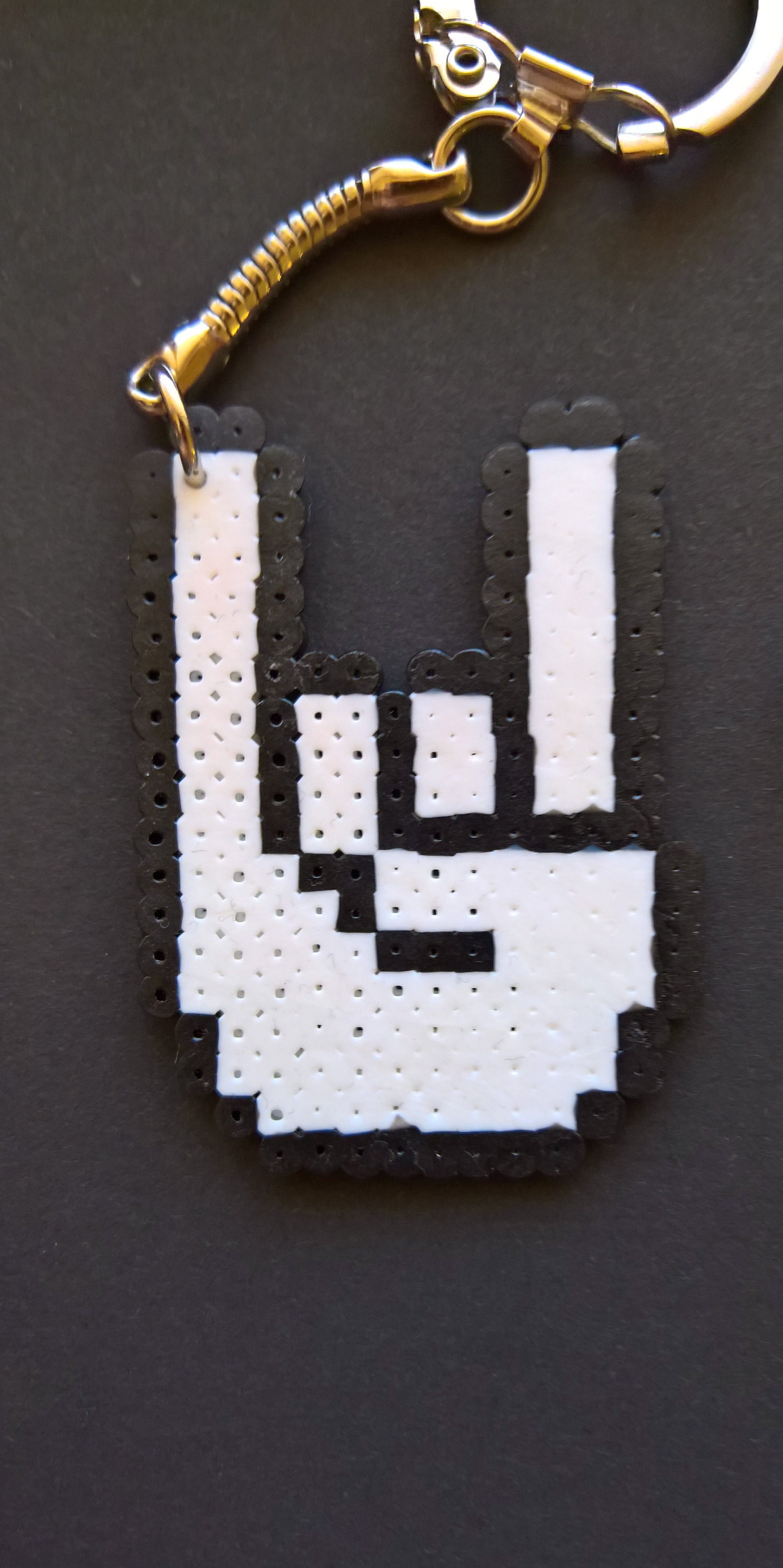 Rock On/middle Finger Keychains - Etsy