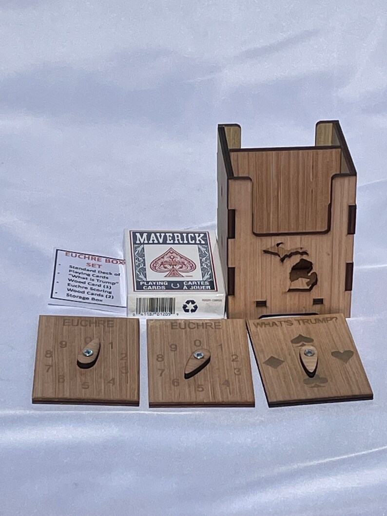 Euchre Box Set With Deck of Cards Custom Box Front Cut-out - Etsy