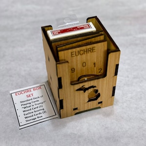 Euchre Box Set With Deck of Cards, Custom Box Front Cut-out - Etsy