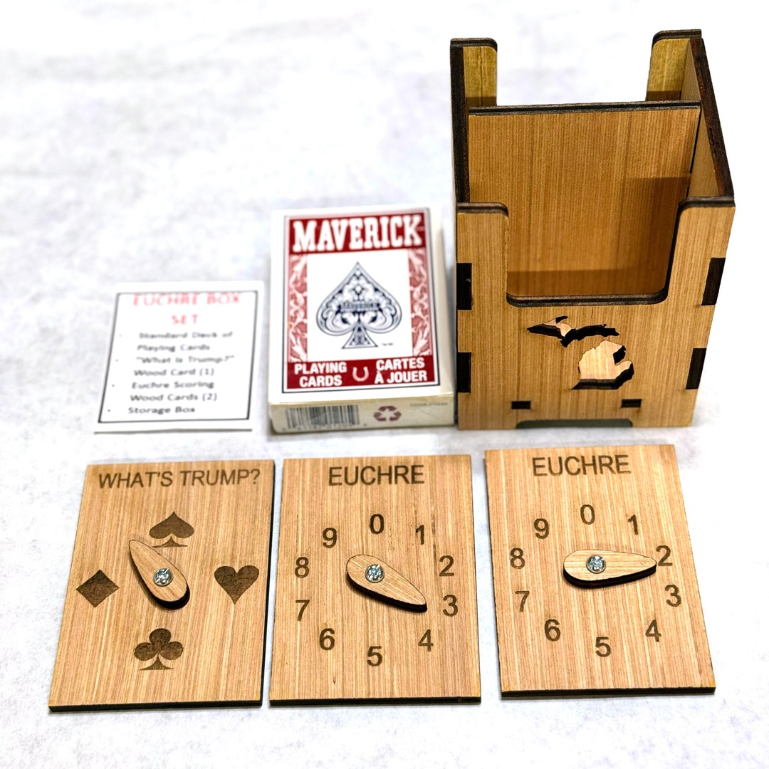 Euchre Box Set With Deck of Cards, Custom Box Front Cut-out - Etsy