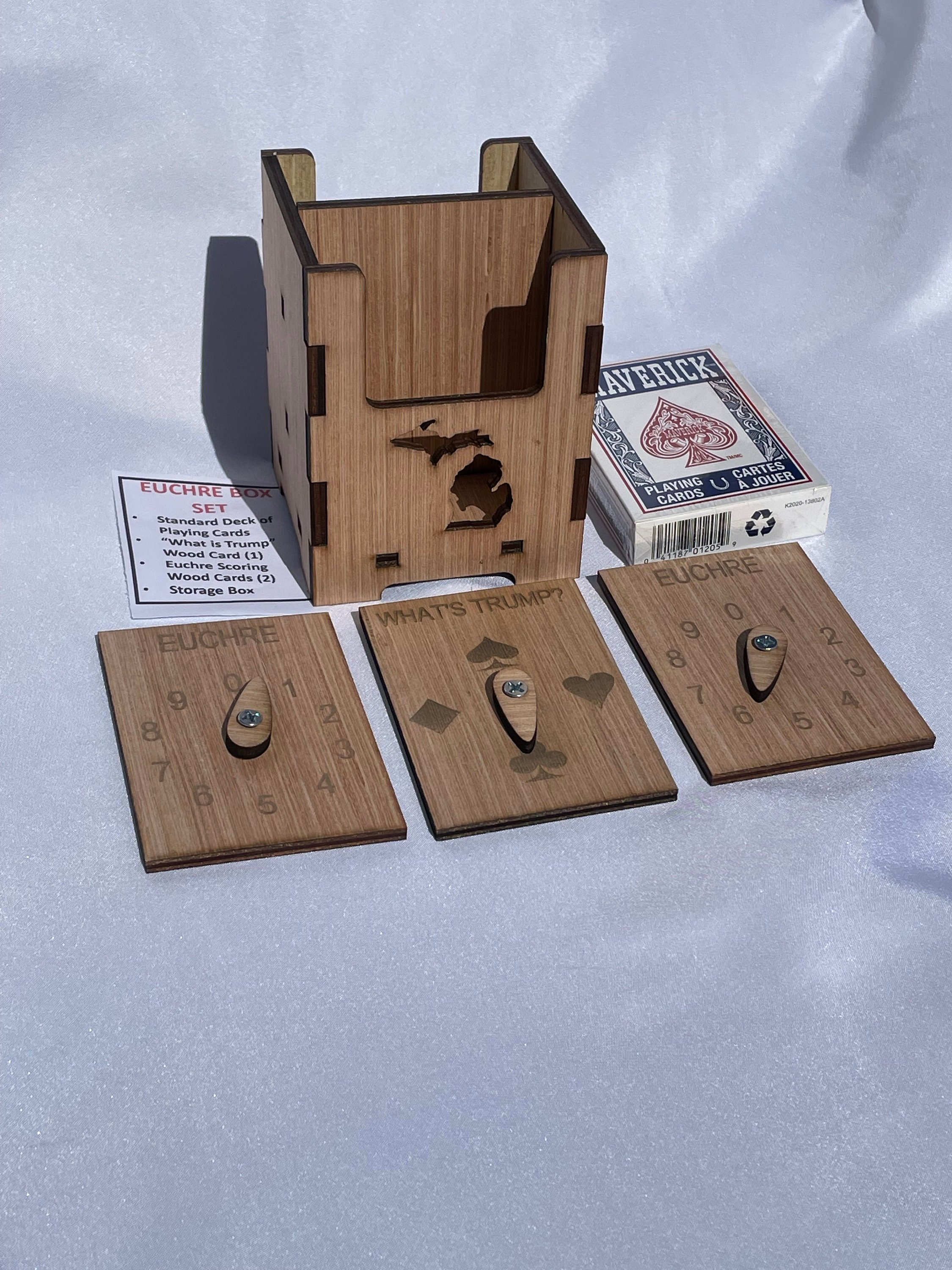 Euchre Box Set With Deck of Cards Custom Box Front Cut-out - Etsy