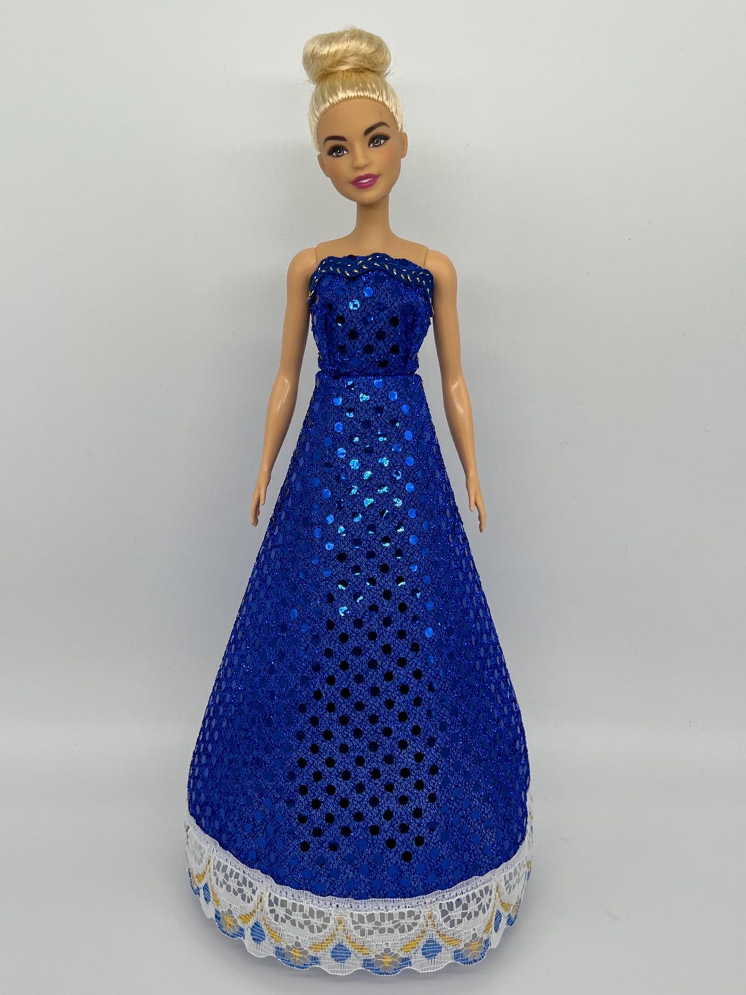 Shimmery Doll Gown-11.5" Doll Clothes-princess Doll Dress-prom Dress ...