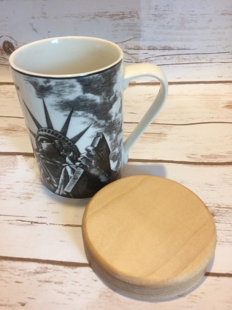 Coffee Mug Cover Lid Topper Coaster Wooden Coaster | Etsy