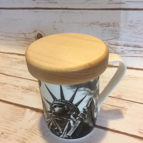 Coffee Mug Cover Lid Topper Coaster Wooden Coaster | Etsy