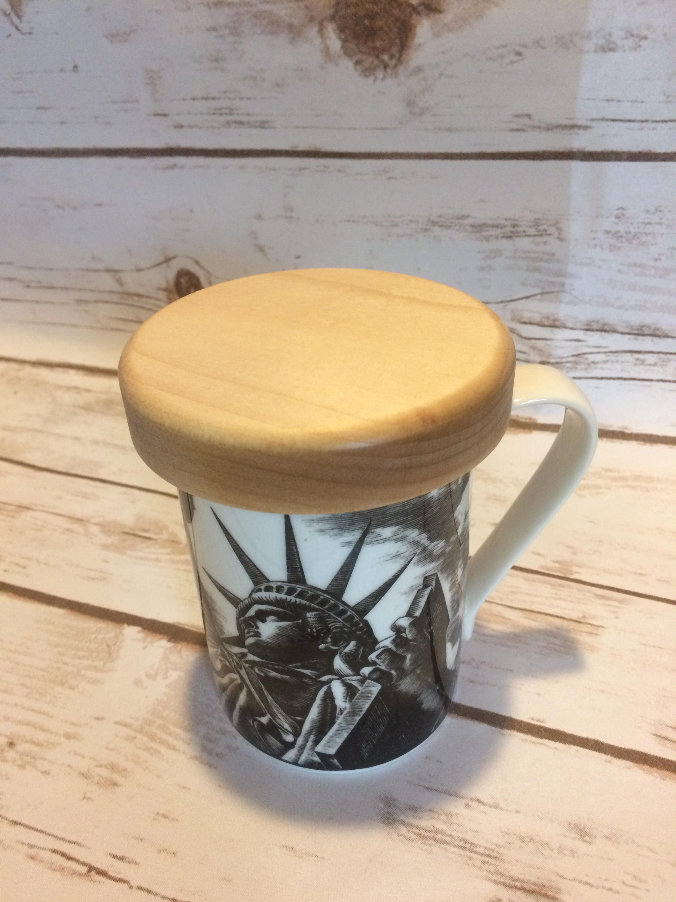 Coffee Mug Cover, Lid, Topper, Coaster, Wooden Coaster, Hardwood - Etsy