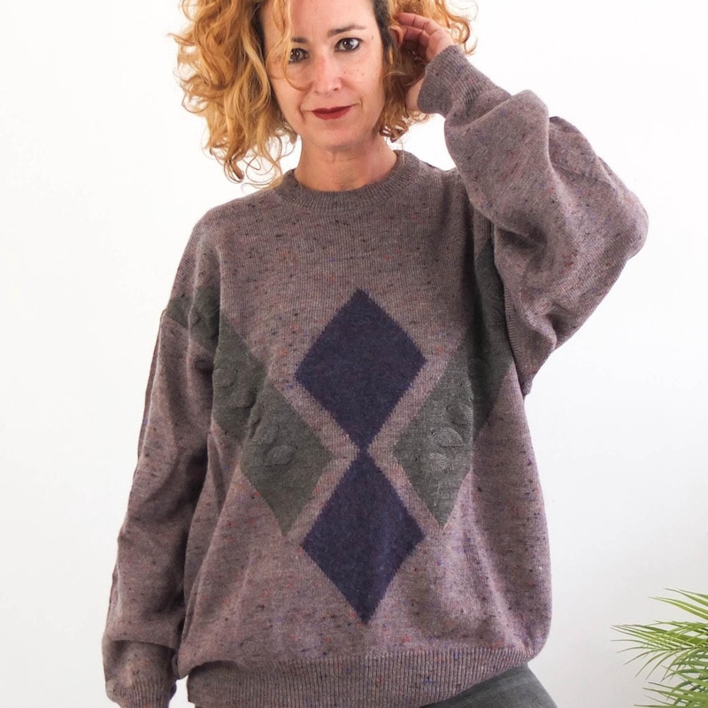 Geometric Sweater - Etsy UK