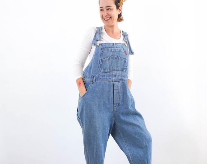 Vintage Coca Cola Denim Overalls Women, Oversized Denim Dungarees, Blue ...