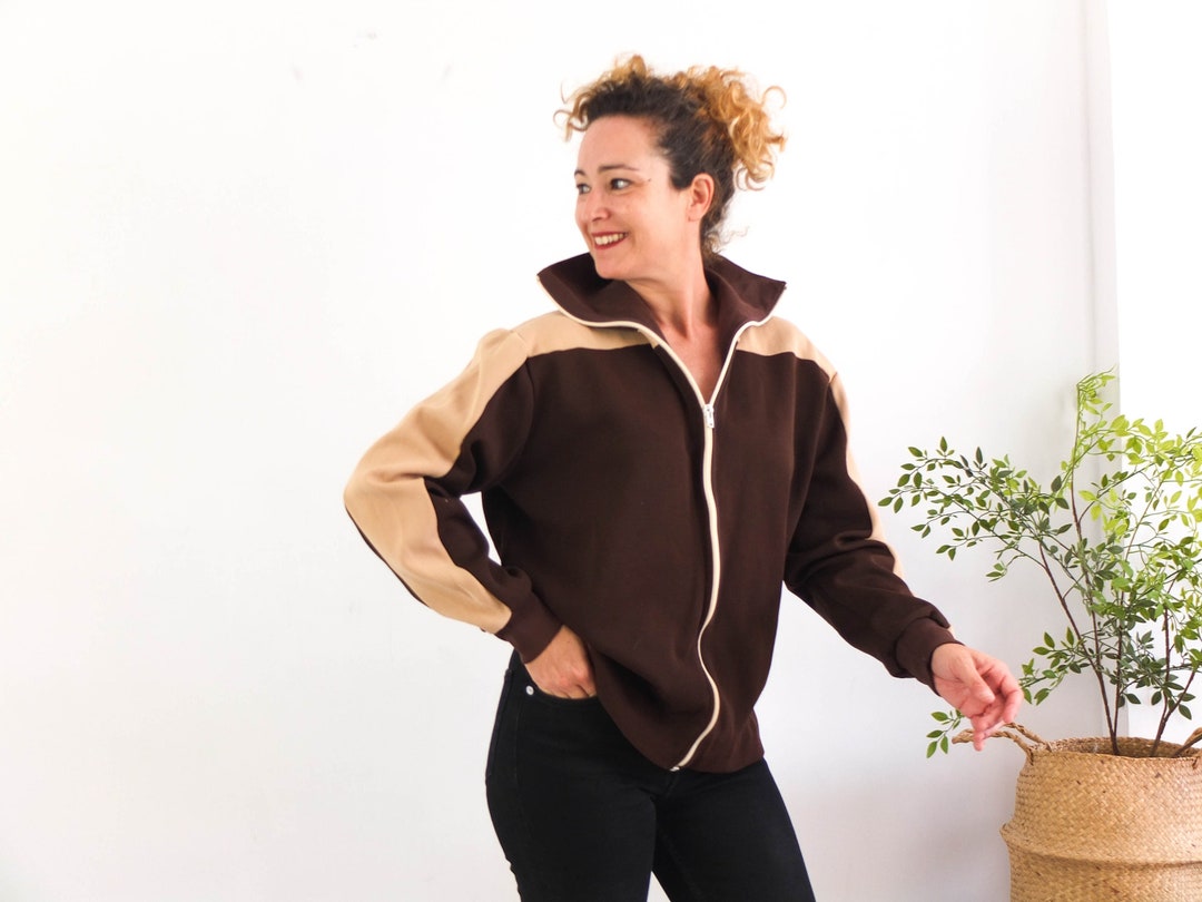 Vintage 70s Color Block Track Jacket, 70s Retro Colorblock Zip up ...