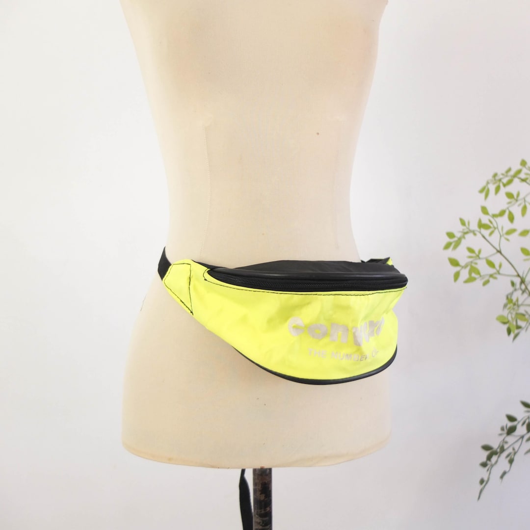 Vintage 90s 80s Yellow Neon Retro Fanny Pack, Vintage Black Neon Color ...
