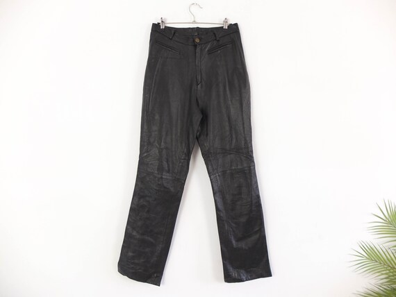 Vintage 80s Black Leather Pants, Vintage High Waist Leather Vintage 80s Black Leather Pants, Vintage High Waist Leather