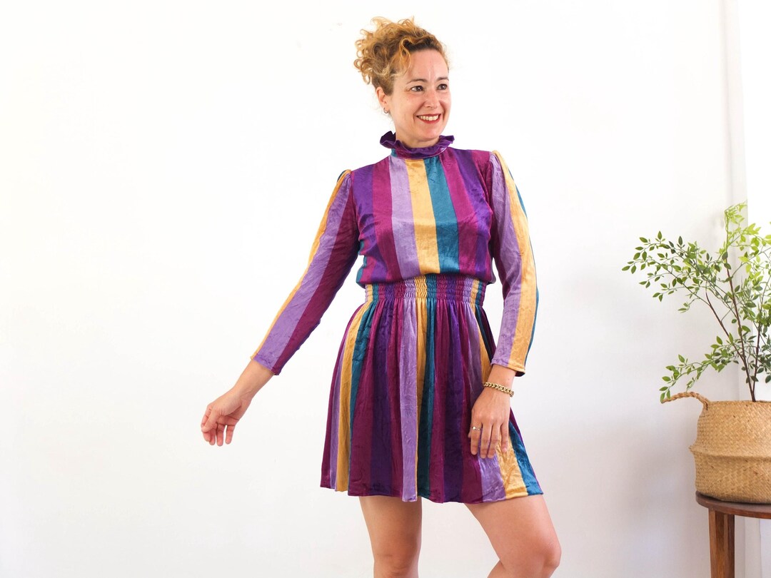 Vintage 70s Velvet Mini Dress, 70s Mini Disco Dress, 1970s Retro Disco ...