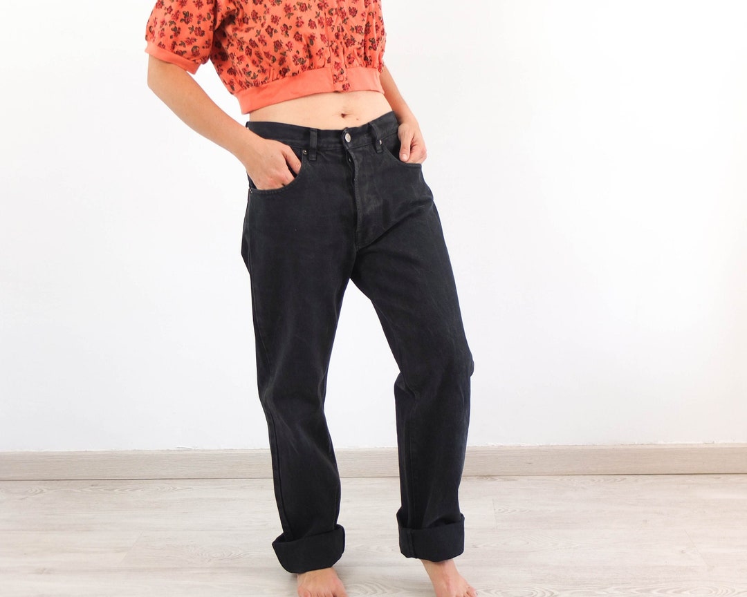 Vintage 90s Wide Leg Baggy Jeans, 90s High Waisted Boyfriend Jeans ...