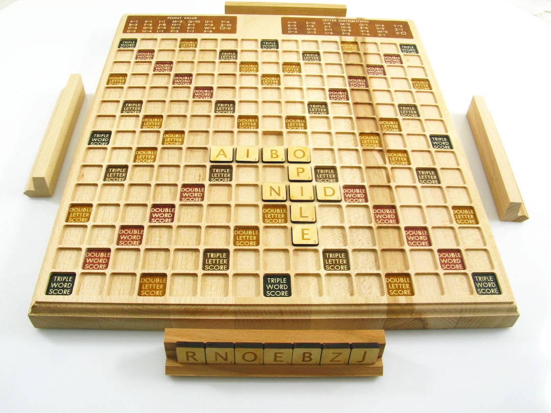 Wooden Scrabble in Your Language German French Spanish Dutch Hungarian ...