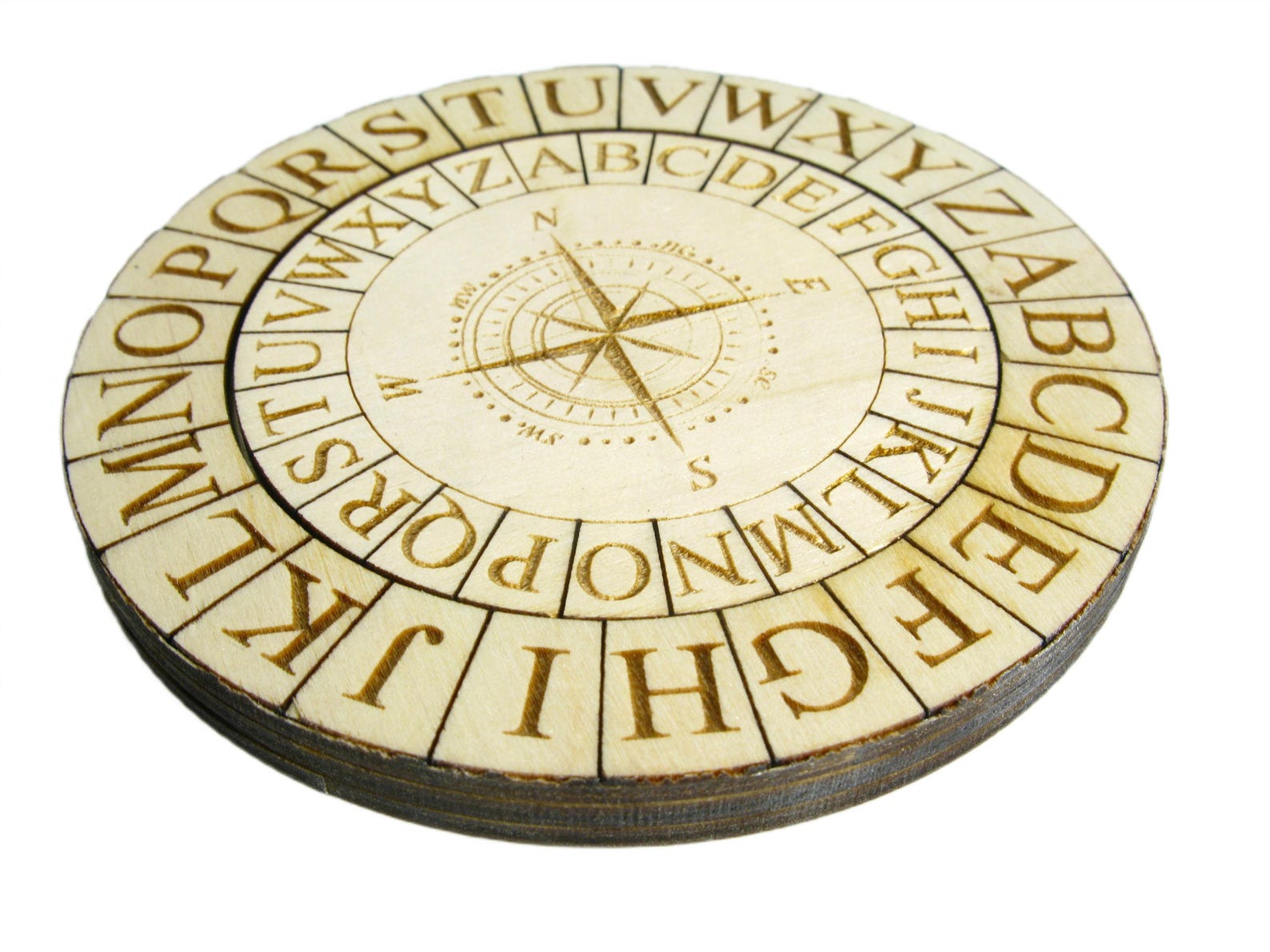 Alberti Cipher Wheel: Wooden Escape Room Puzzle - Etsy