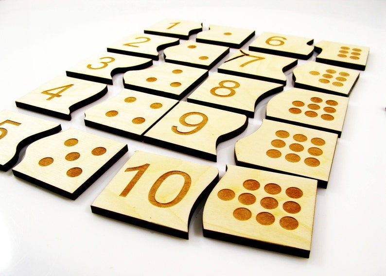 Montessori Toys Wooden Number Puzzle Preschool Learning Puzzle | Etsy