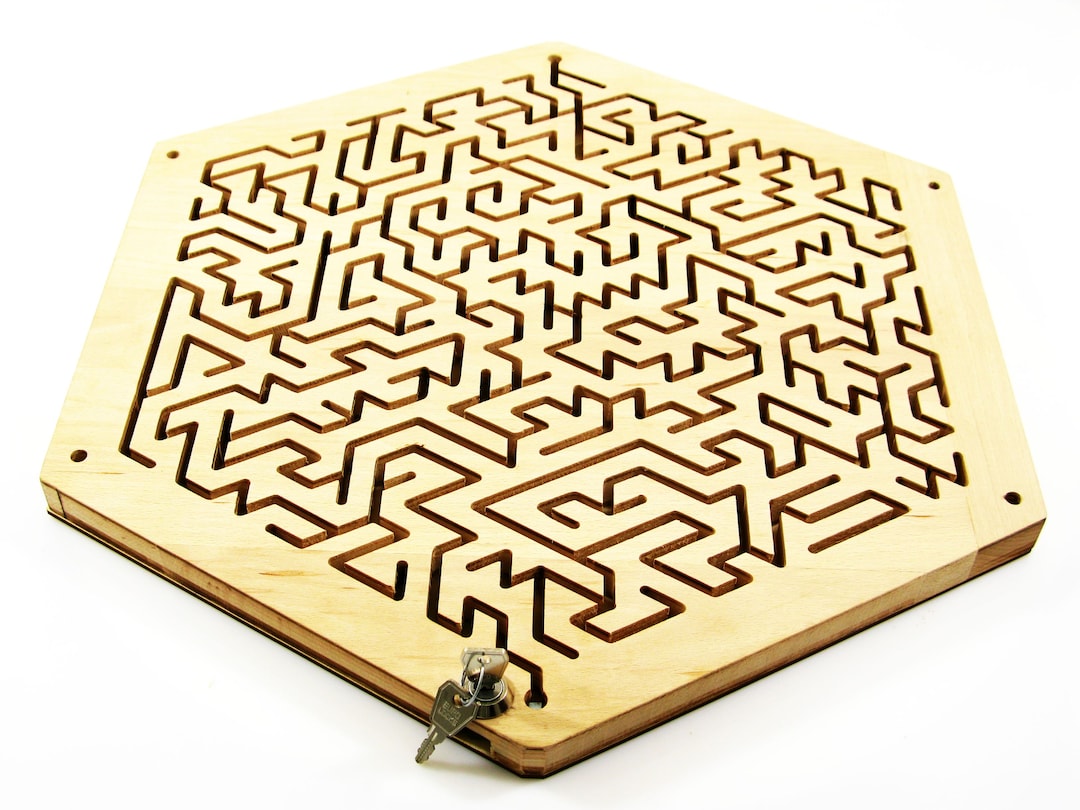 Wooden Key Maze for Escape Rooms Wooden Maze Wood Labyrinth Escaperoom ...