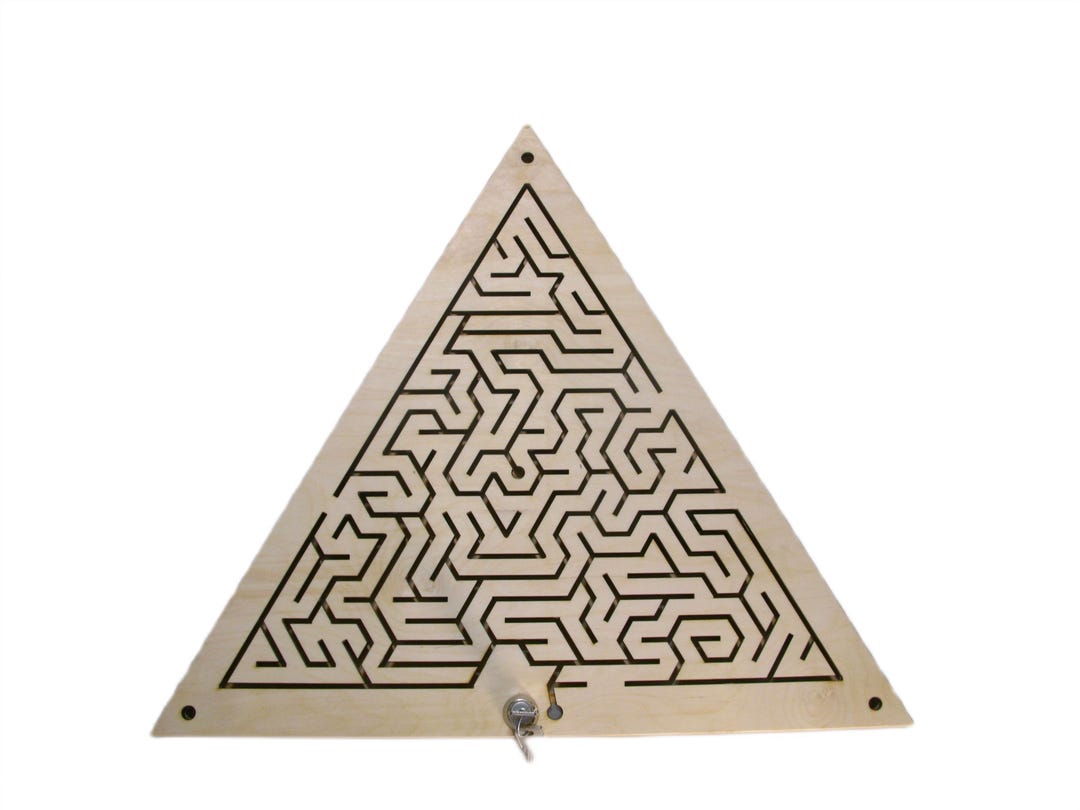 Triangular Maze Wooden Game Labyrinth Toy Worksheet Wooden Puzzle for ...