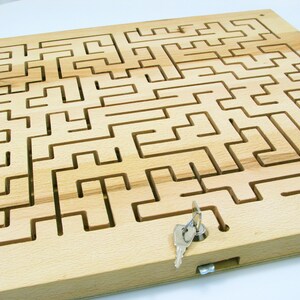 Escape Room Square Maze Wooden Maze Wood Labyrinth Wooden Puzzle Square ...