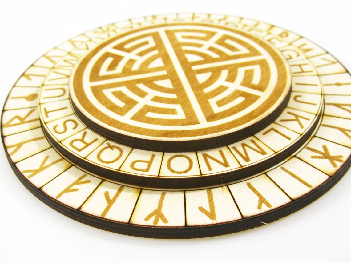 Runes Cipher Wood Cipher Wheel Cipher Puzzle Escape Room - Etsy