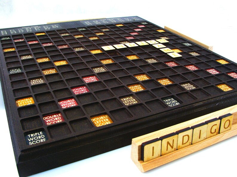 Wooden Scrabble Wood Scrabble Board Games Handmade Scrabble - Etsy UK