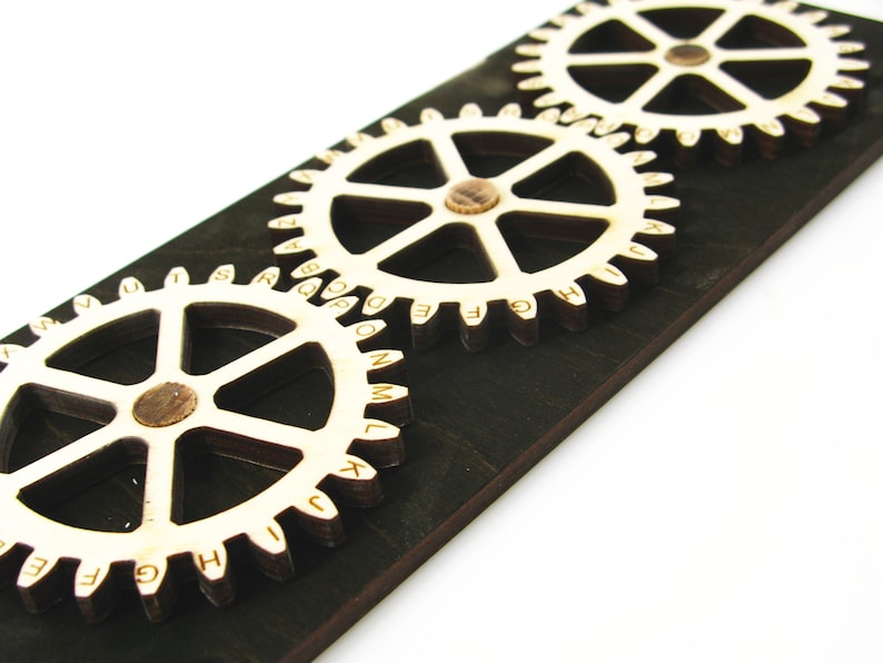 Enigma Cipher Encryption Machine Escape Room Puzzle Wooden Etsy 