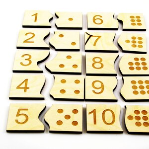 Montessori Toys Wooden Number Puzzle Preschool Learning Puzzle Wooden ...