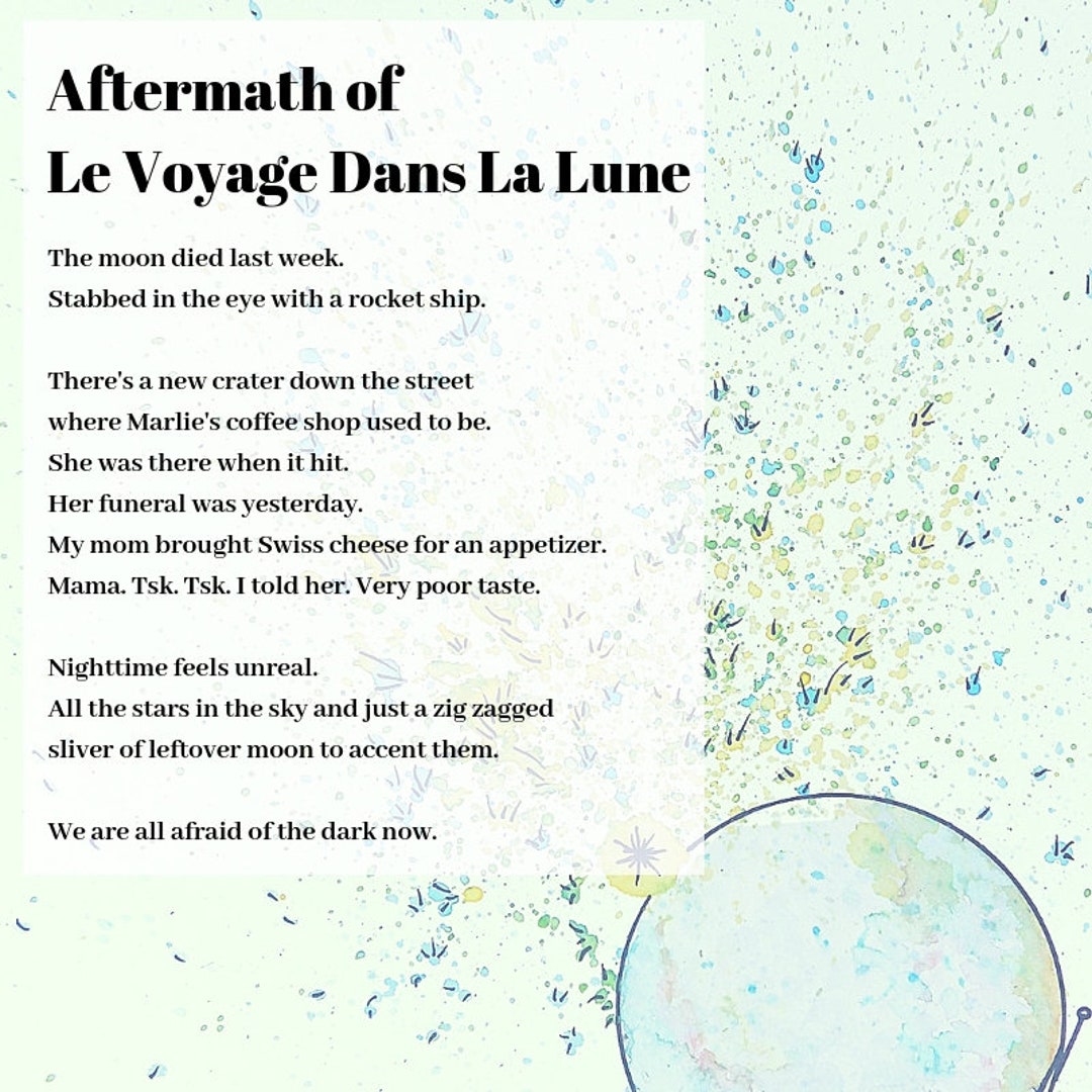 Poetry Art Piece/ La Lune - Etsy