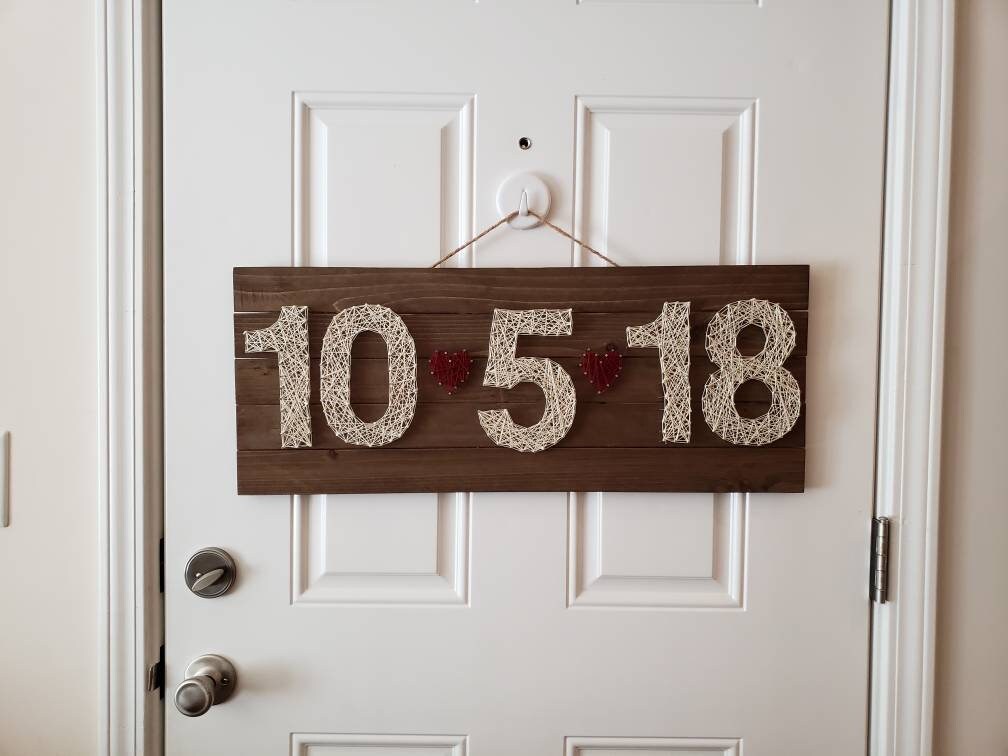 Wedding Date String Art Sign - Etsy