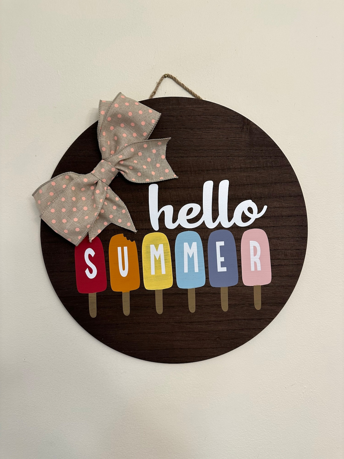 Round Welcome Sign - Hello Summer - Etsy