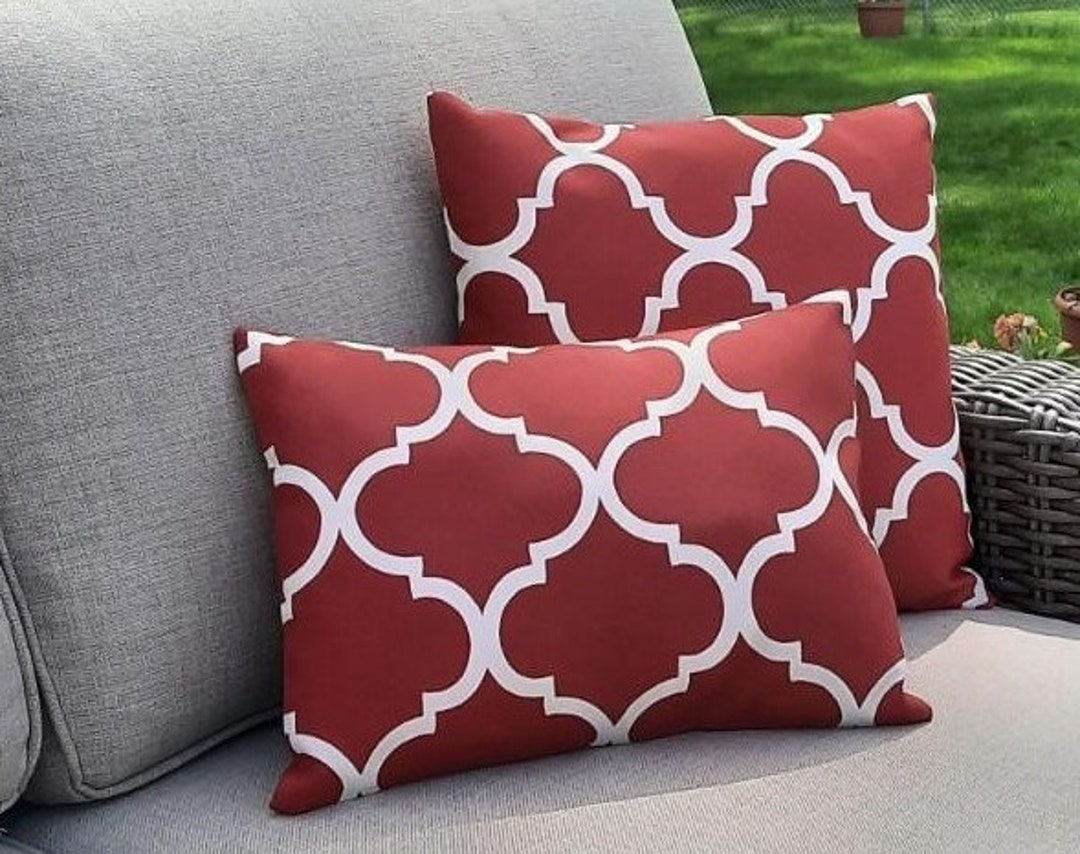 12 x 16 and 16 x 16 Outdoor Envelope Style Pillow , Red Outdoor Pillow ...