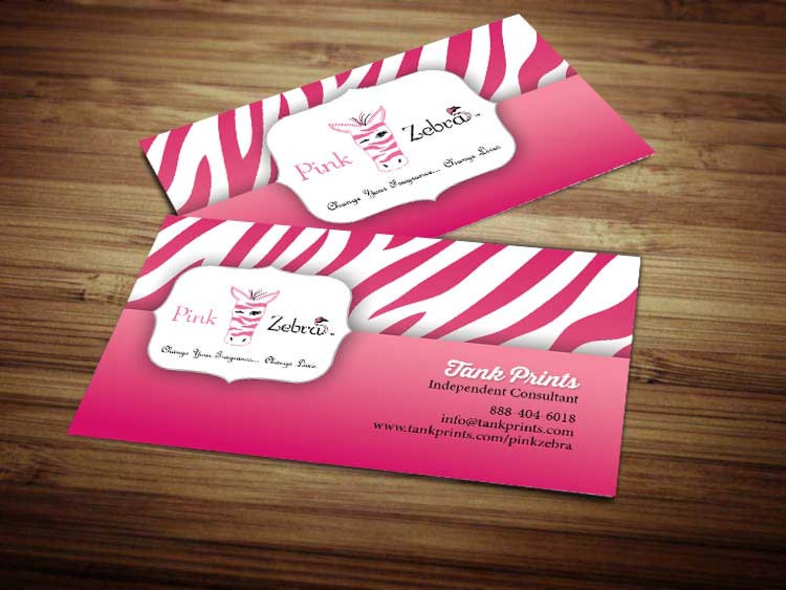 Pink Zebra Business Cards Design 3 - Etsy