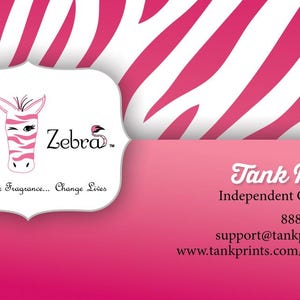 Pink Zebra Business Cards - Design 3 - Etsy