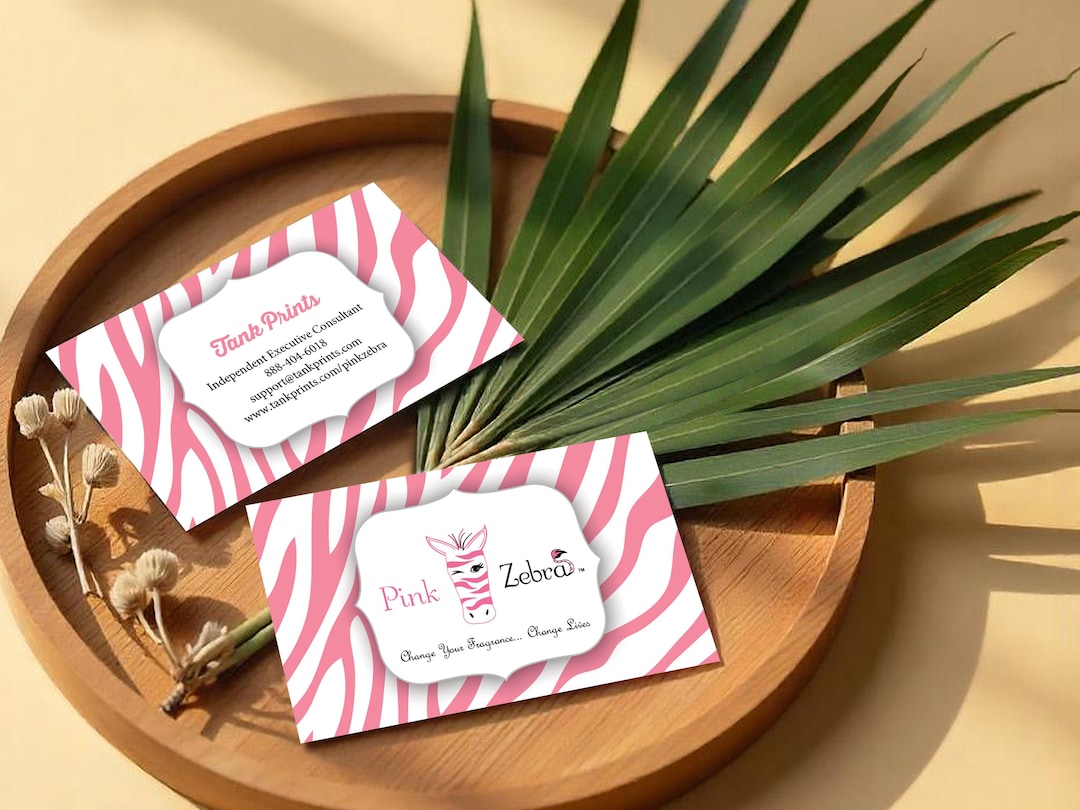 Pink Zebra Business Cards - Design 1 - Etsy