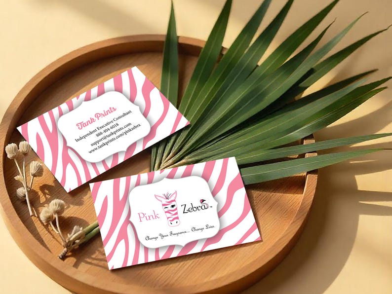 Pink Zebra Business Cards - Design 1 - Etsy