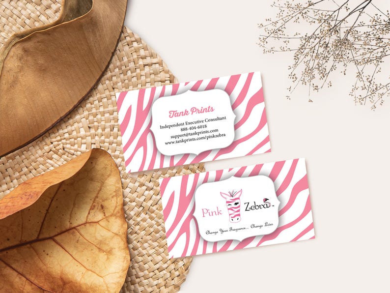 Pink Zebra Business Cards - Design 1 - Etsy