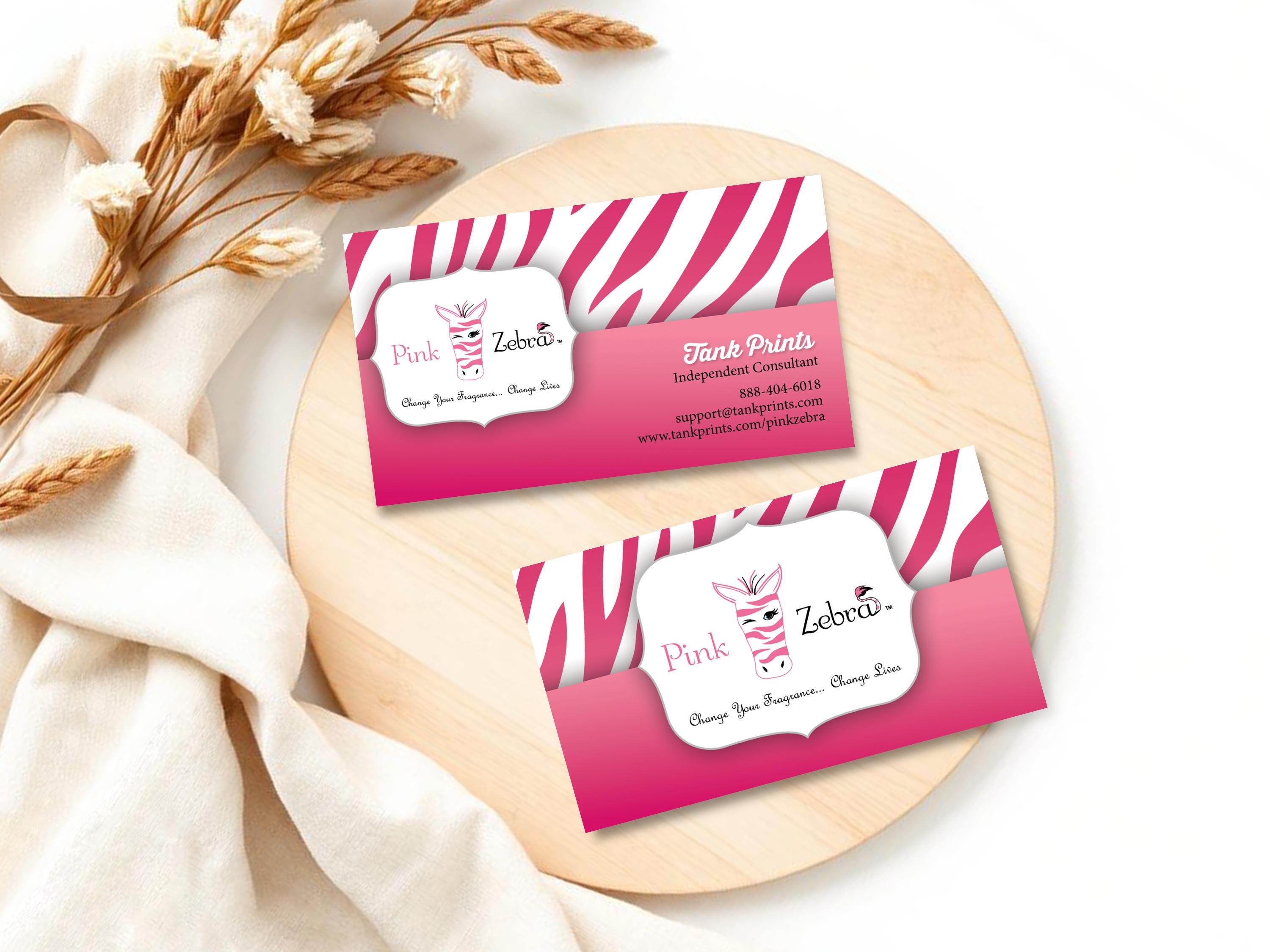 Pink Zebra Business Cards - Design 3 - Etsy