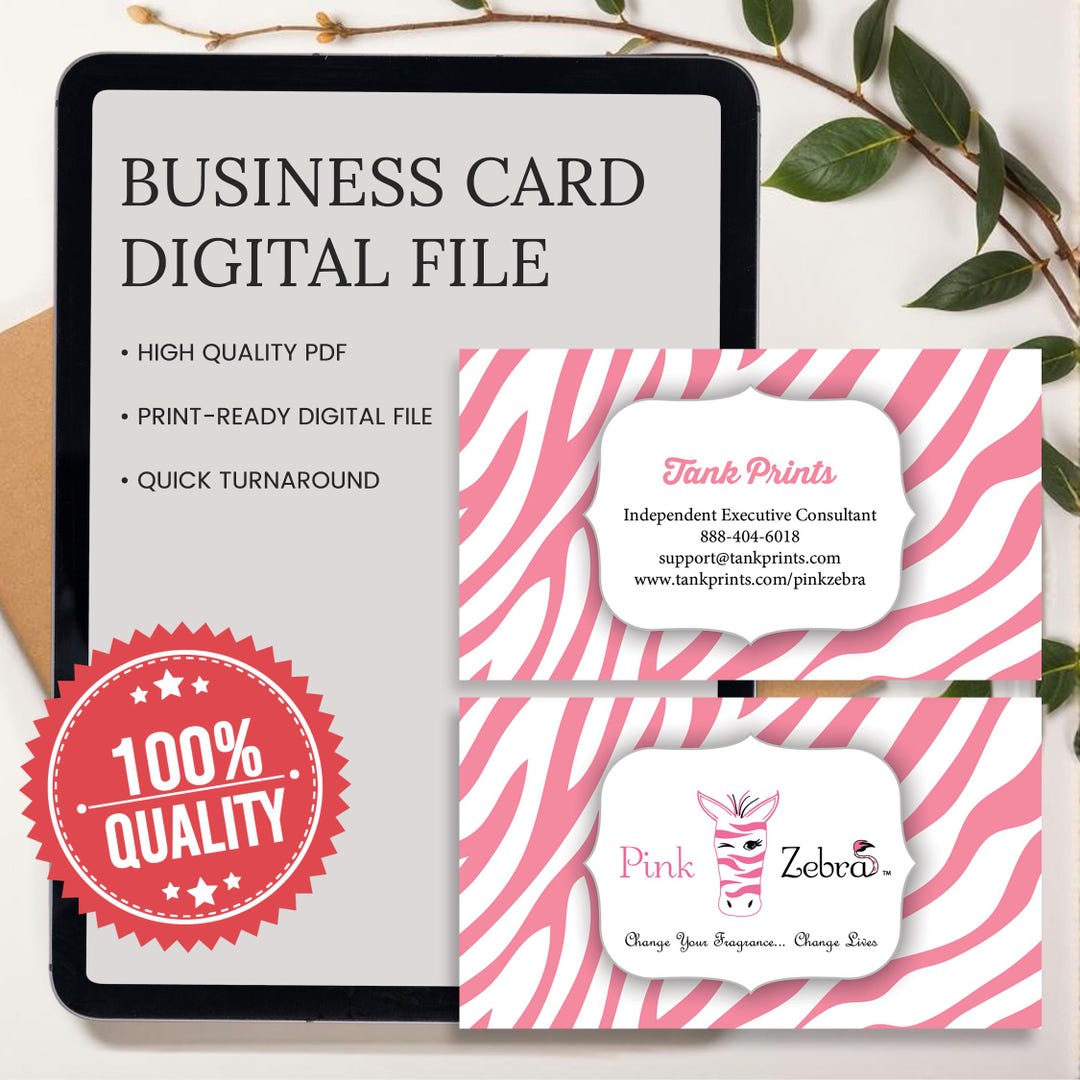 Pink Zebra Business Cards - Design 1 - Digital File Only - Etsy