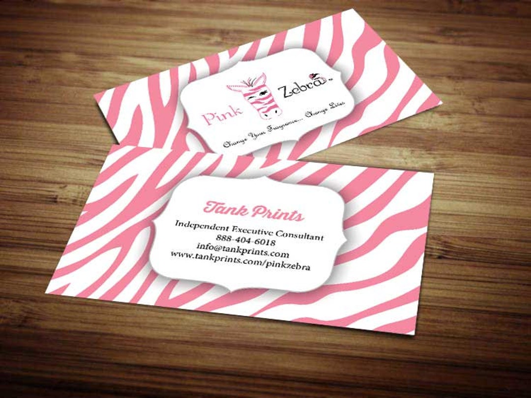 Pink Zebra Business Cards Design 1 - Etsy